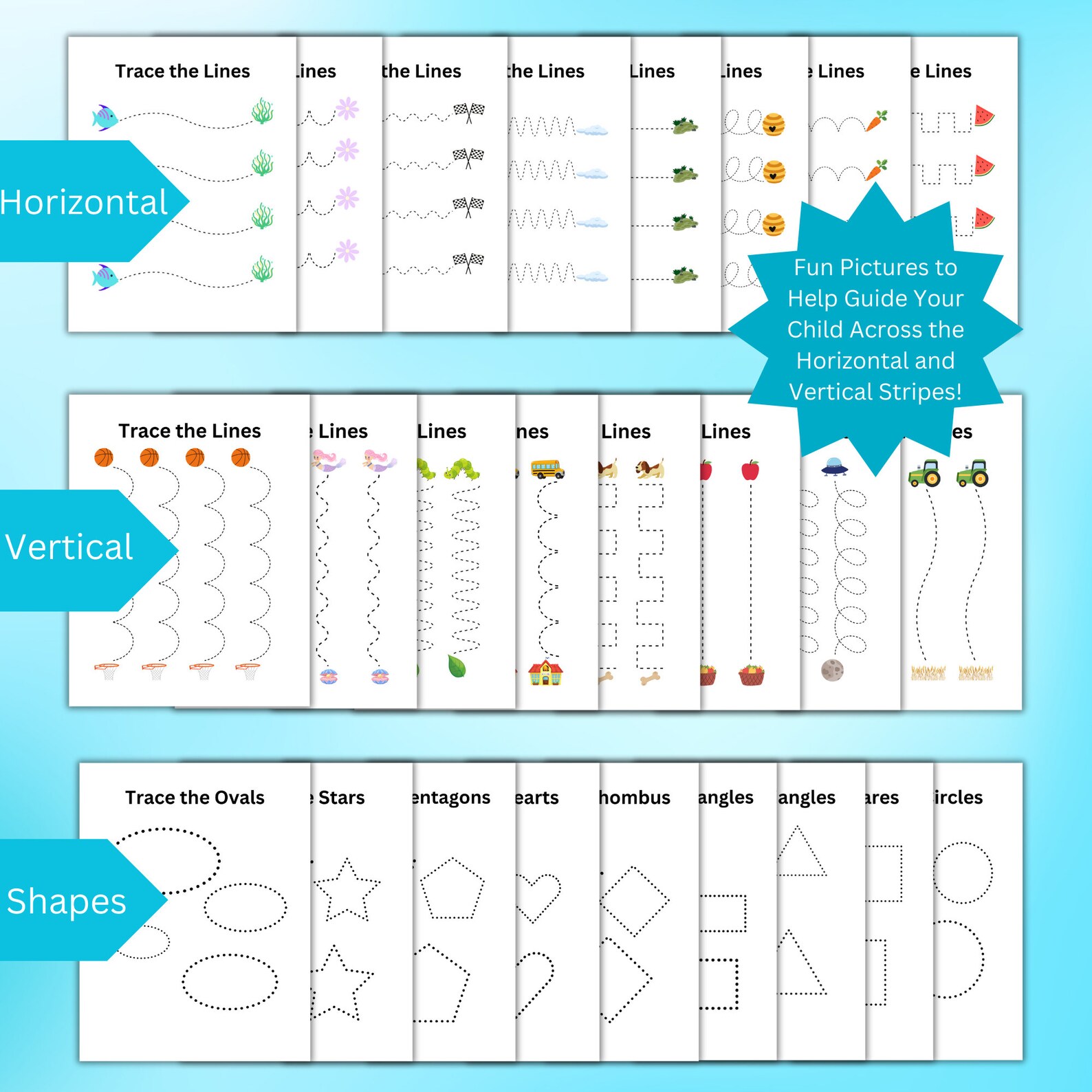 Printable Line Tracing Worksheets Beginner Writng Preschool ...