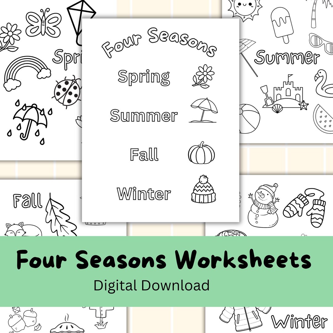 Four Seasons Worksheets Learning Seasons Months Worksheets Printable ...