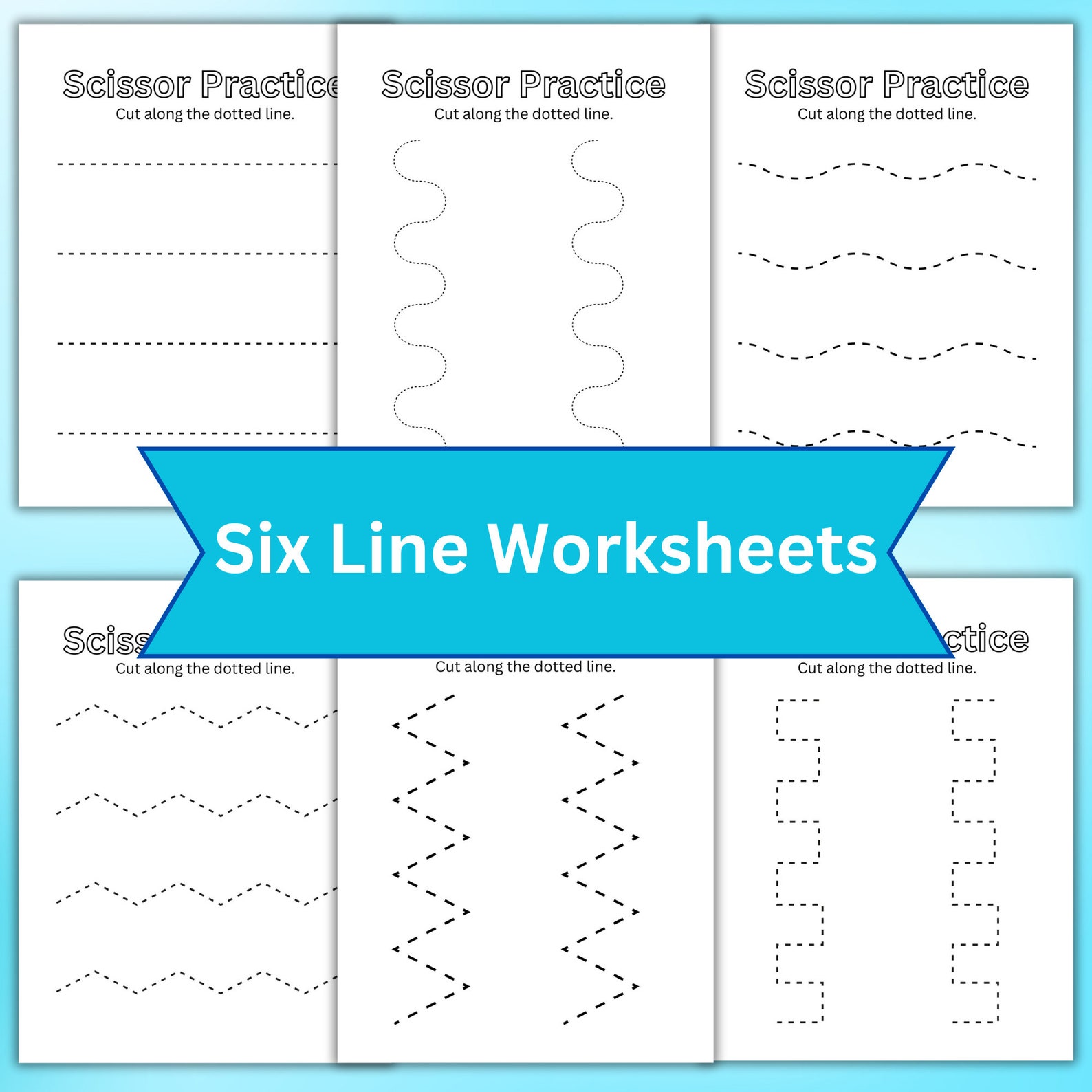 Printable Scissor Worksheets Scissor Practice for Preschool and ...