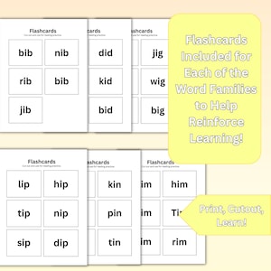 Printable Reading Worksheets CVC Short 'I' Word Family for Preschool ...