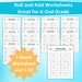 Printable Roll and Add Addition Worksheets for Math Digital Download ...