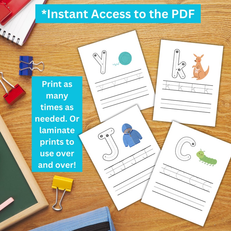 Printable Alphabet Tracing Worksheets Upper and Lower Case Letters ...