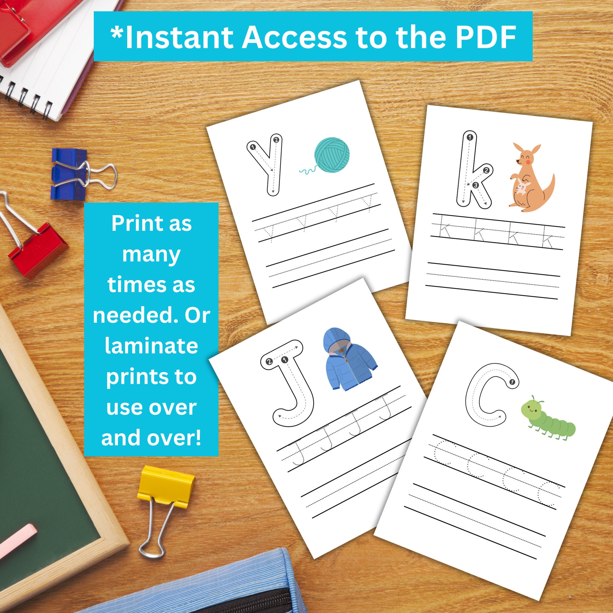 Printable Alphabet Tracing Worksheets Upper and Lower Case Letters ...