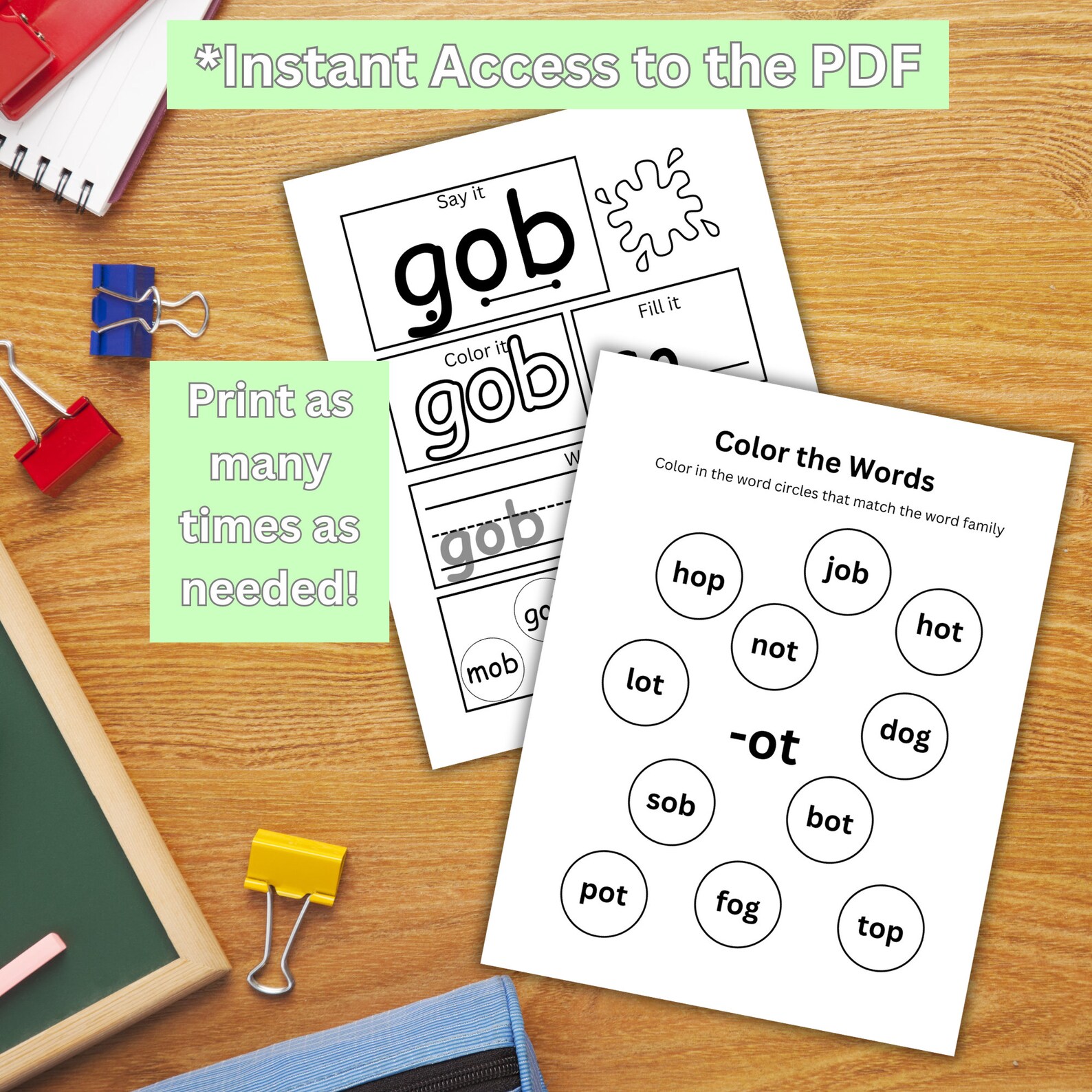 Printable Reading Worksheets CVC Short O Word Family Worksheets ...