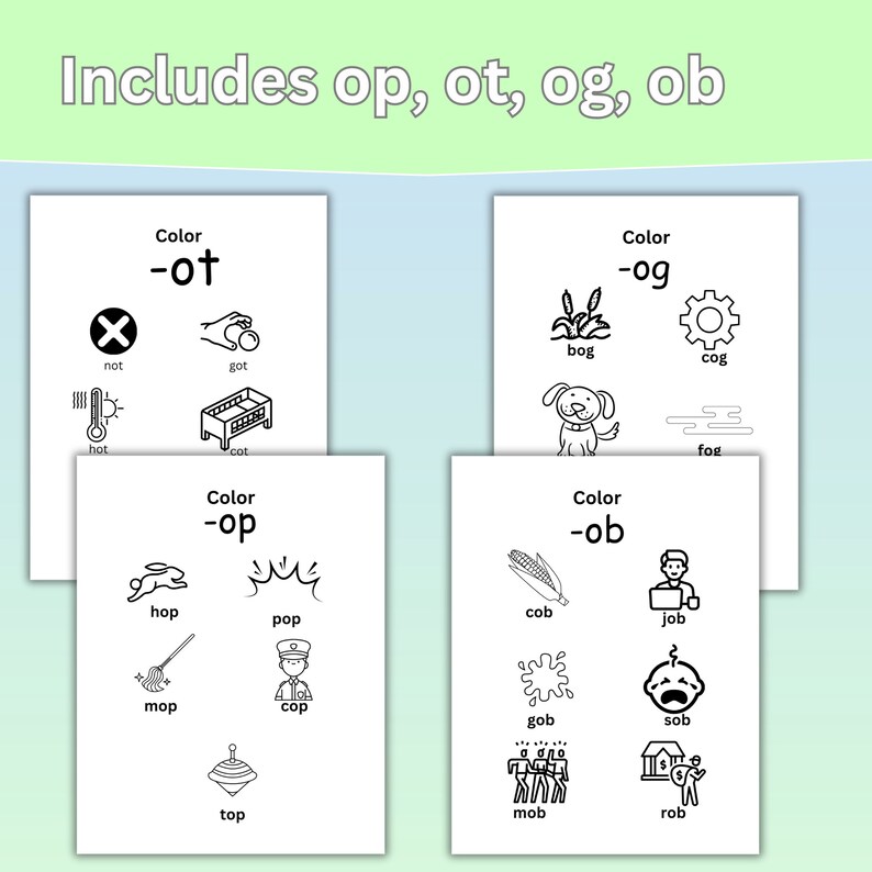 Printable Reading Worksheets CVC Short O Word Family Worksheets ...