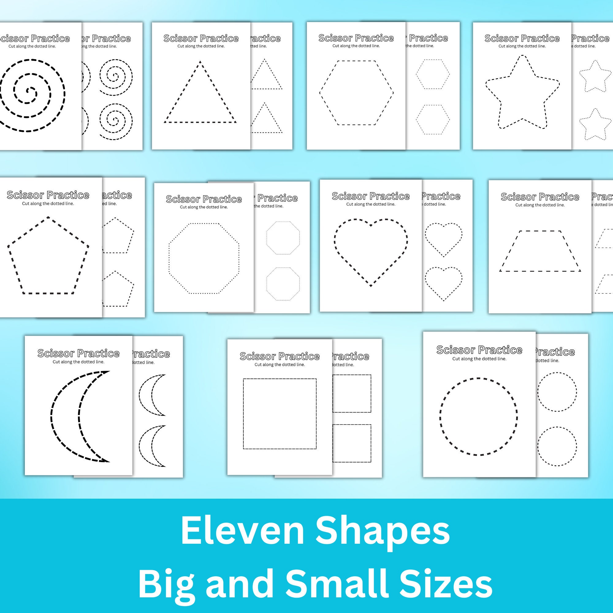 Printable Scissor Worksheets Scissor Practice for Preschool and ...