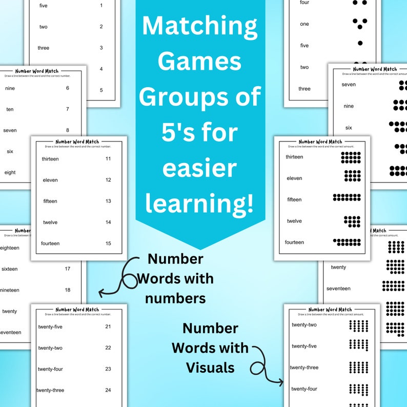 Printable Number Words Worksheets Number Sight Words for 1-25 Math ...