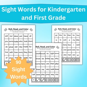 Printable Roll and Read Sight Word Worksheets Learning to Read ...