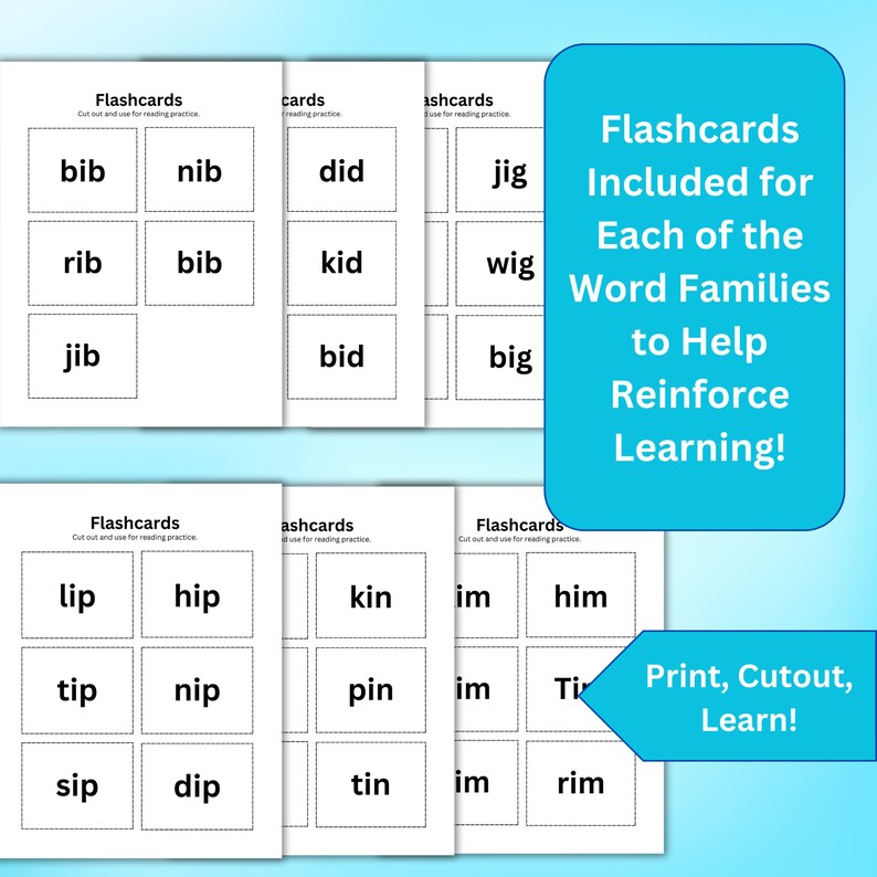 Printable Reading Worksheets CVC Short I Word Family Worksheets ...