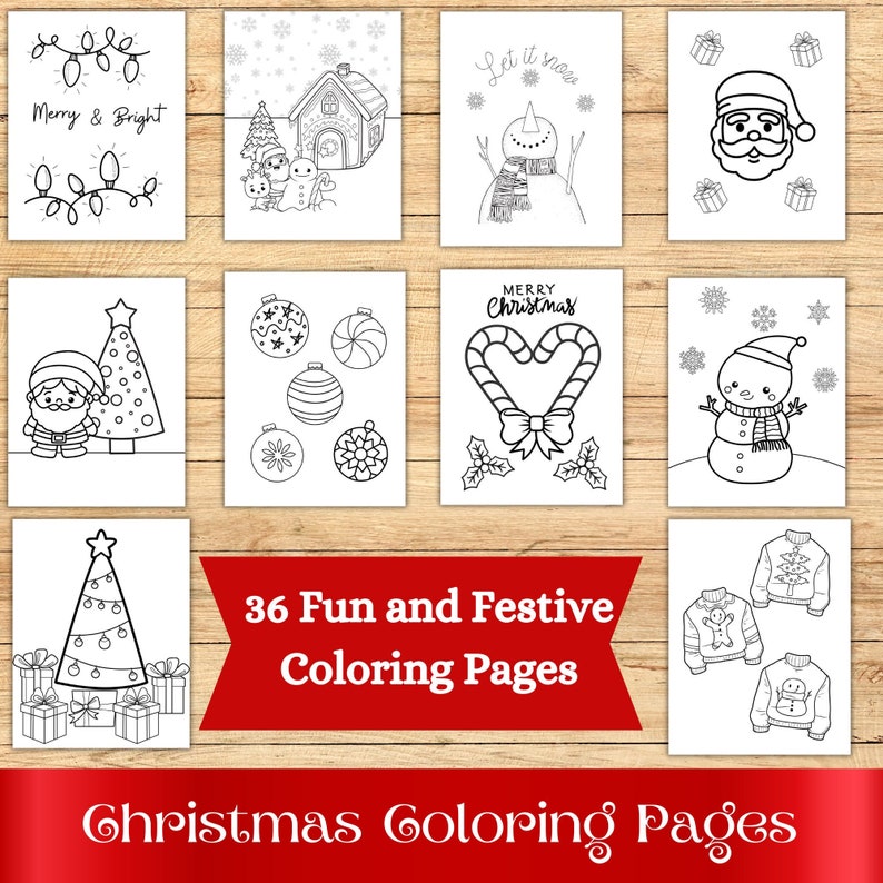 Printable Christmas Coloring Pages Holiday Activity for Kids Christmas ...