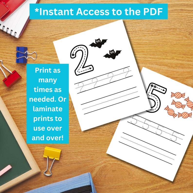 Printable Number Tracing Worksheets 1-20 Kindergarten and Preschool ...