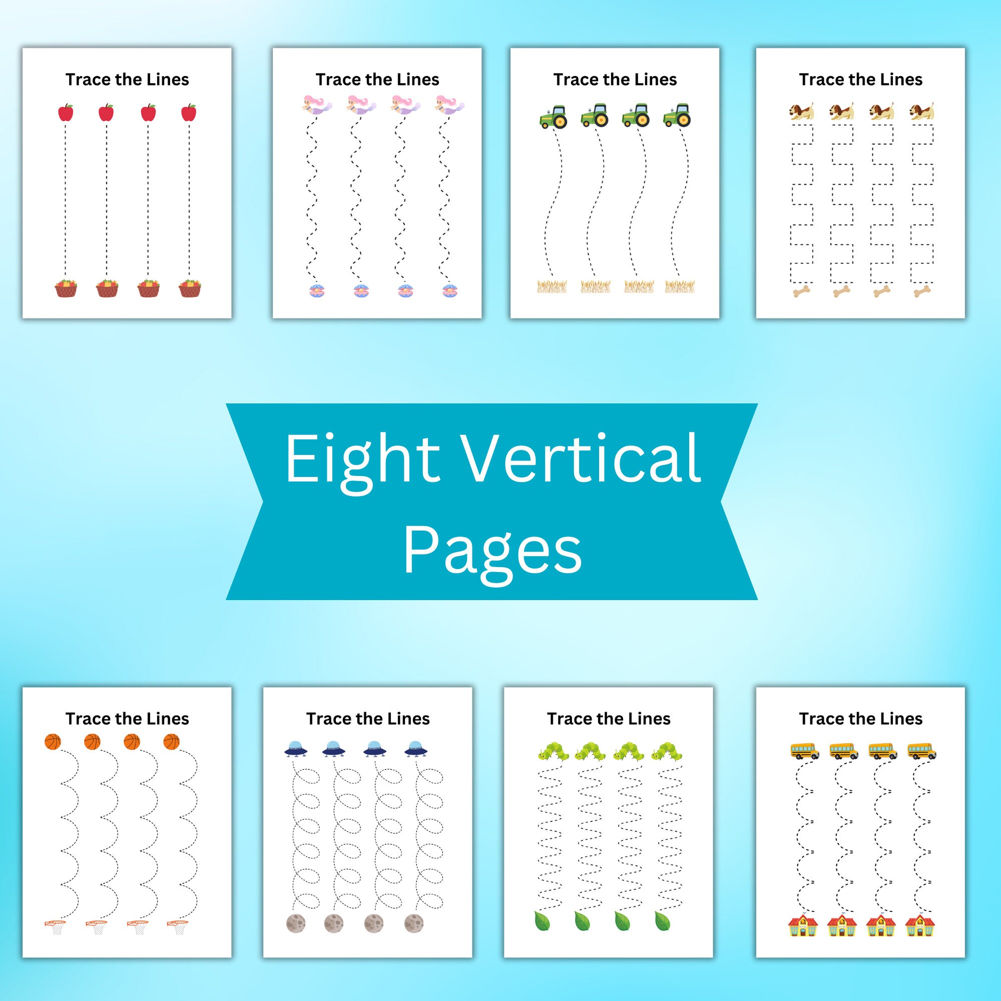 Printable Line Tracing Worksheets Beginner Writng Preschool ...