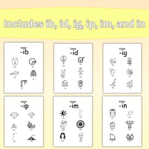 Printable Reading Worksheets CVC Short 'I' Word Family for Preschool ...