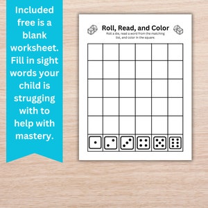 Printable Roll and Read Sight Word Worksheets Learning to Read ...