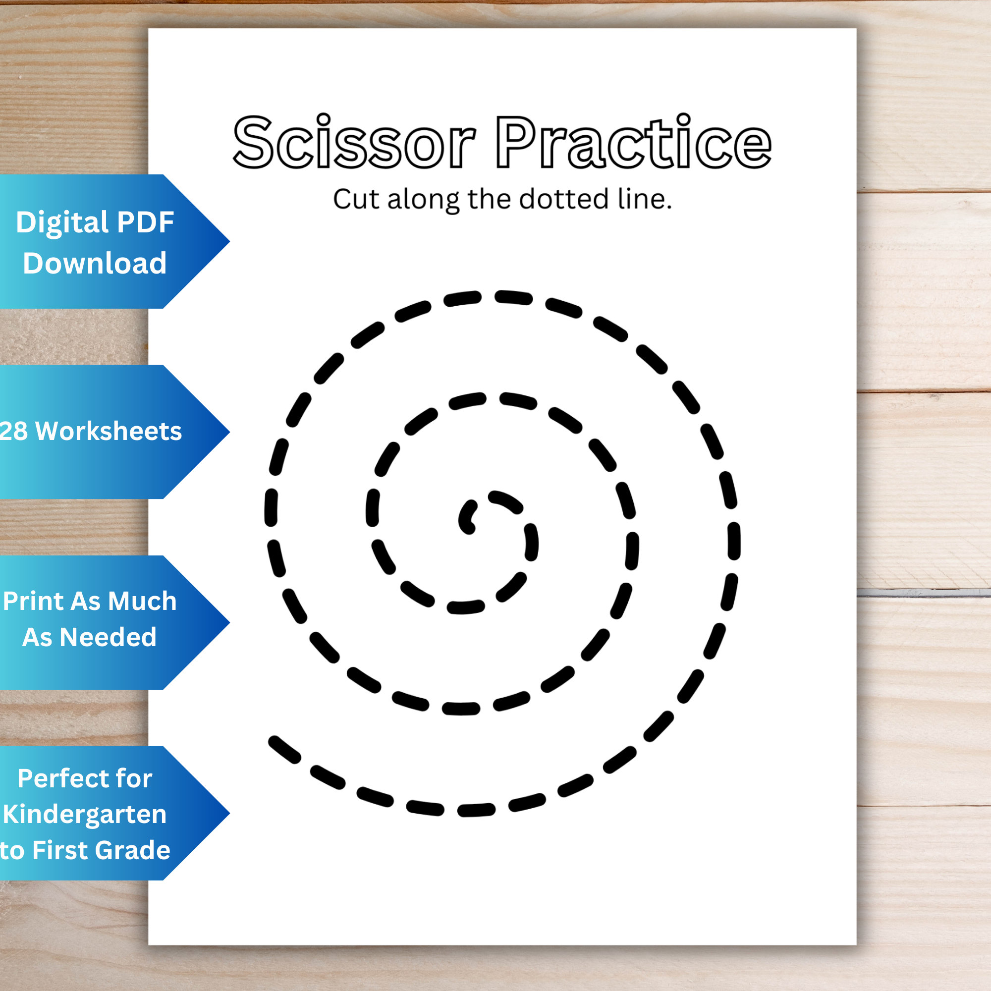 Printable Scissor Worksheets Scissor Practice for Preschool and ...