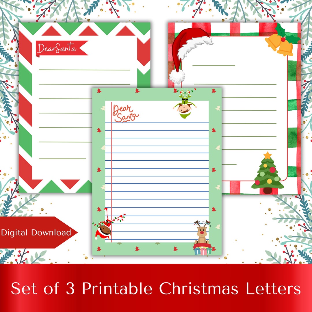 Printable Santa Letter for Kids Christmas Wishlist for Santa Claus Gift ...