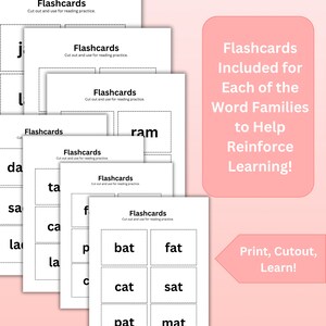Printable Reading Worksheets CVC Short 'A' Word Family for Preschool ...