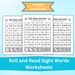 Printable Roll and Read Sight Word Worksheets Learning to Read ...