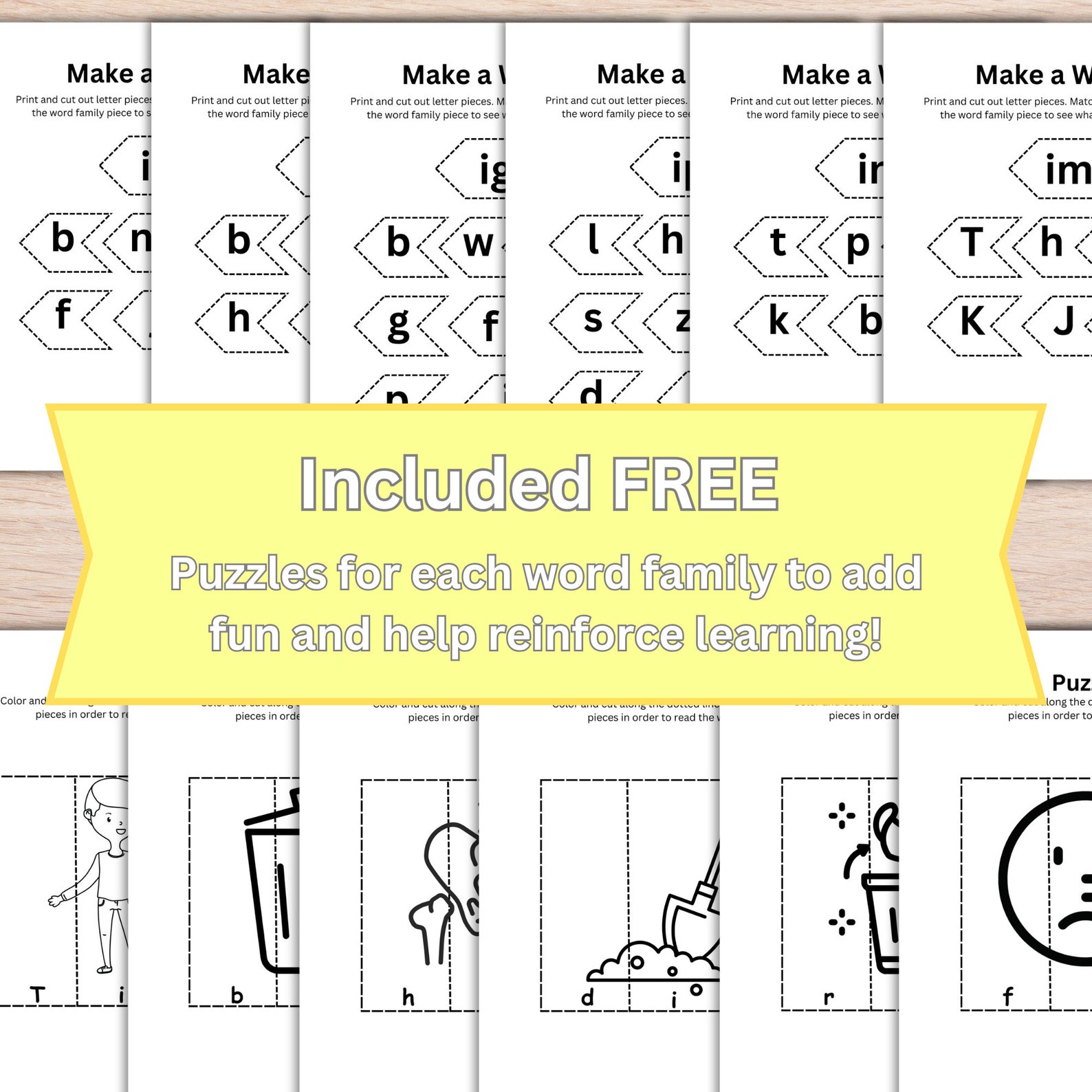 Printable Reading Worksheets CVC Short 'I' Word Family for Preschool ...