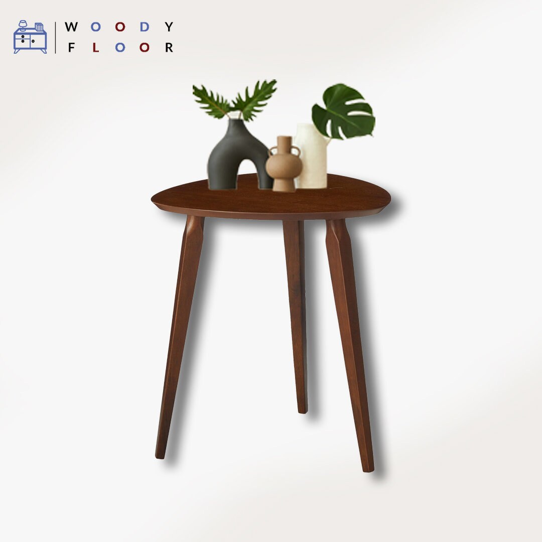 Wooden Side Table Solid Rubberwood Sofa End Table - Etsy