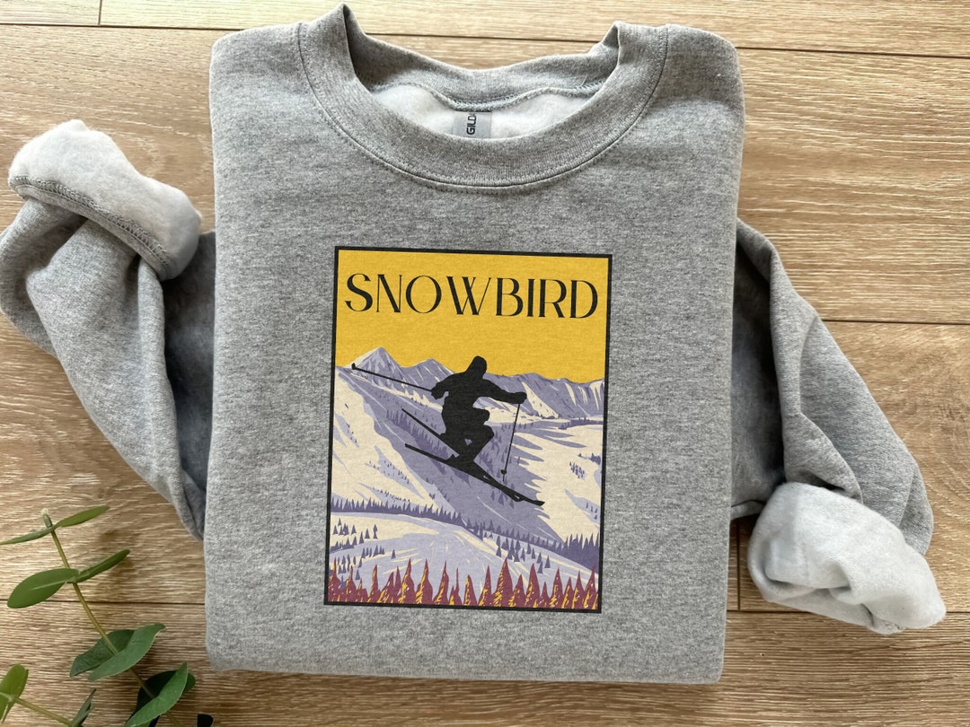 Snowbird Winter Vacation Crewneck Sweatshirt, Utah Ski Resort Mountain ...