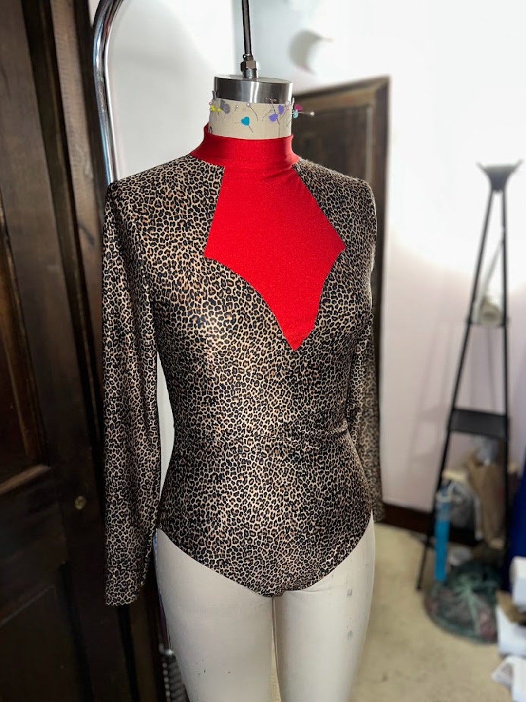 Leopard Print and Red Accent Dance Costume/dance Leo - Etsy