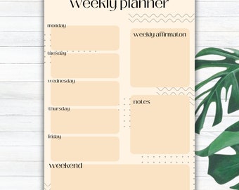 Printable Minimalist Weekly Planner - Etsy
