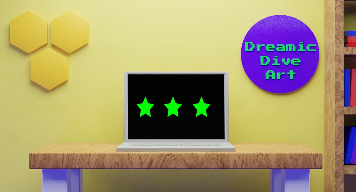3 Stars | Computer Wallpaper Art | Set of 3 | Original Artwork ...