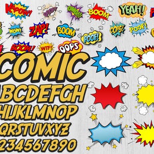 Instant Download Comic PNG Bundle, Comic PNG and Clipart, Comic ...