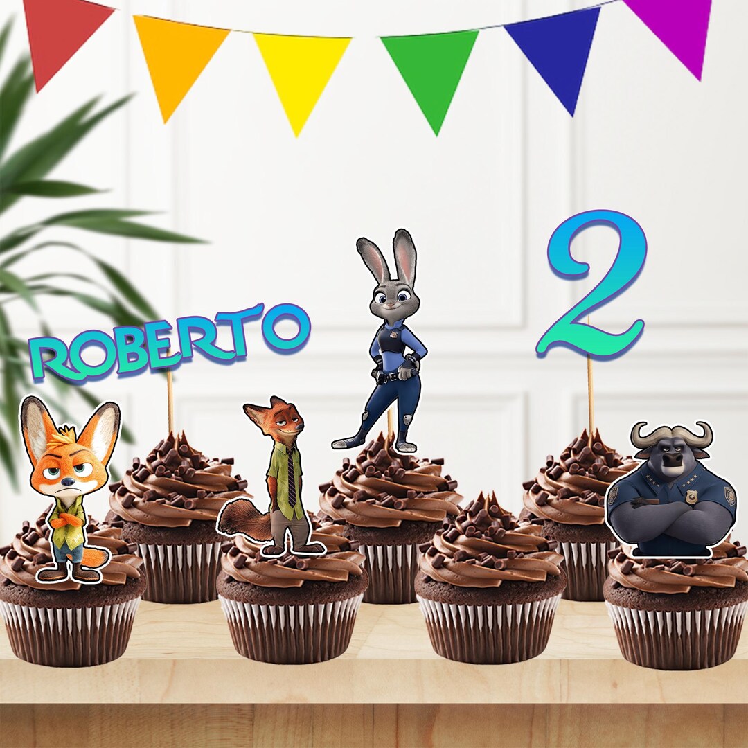 Zootopia Birthday Cupcake Toppers (digital File) - Etsy