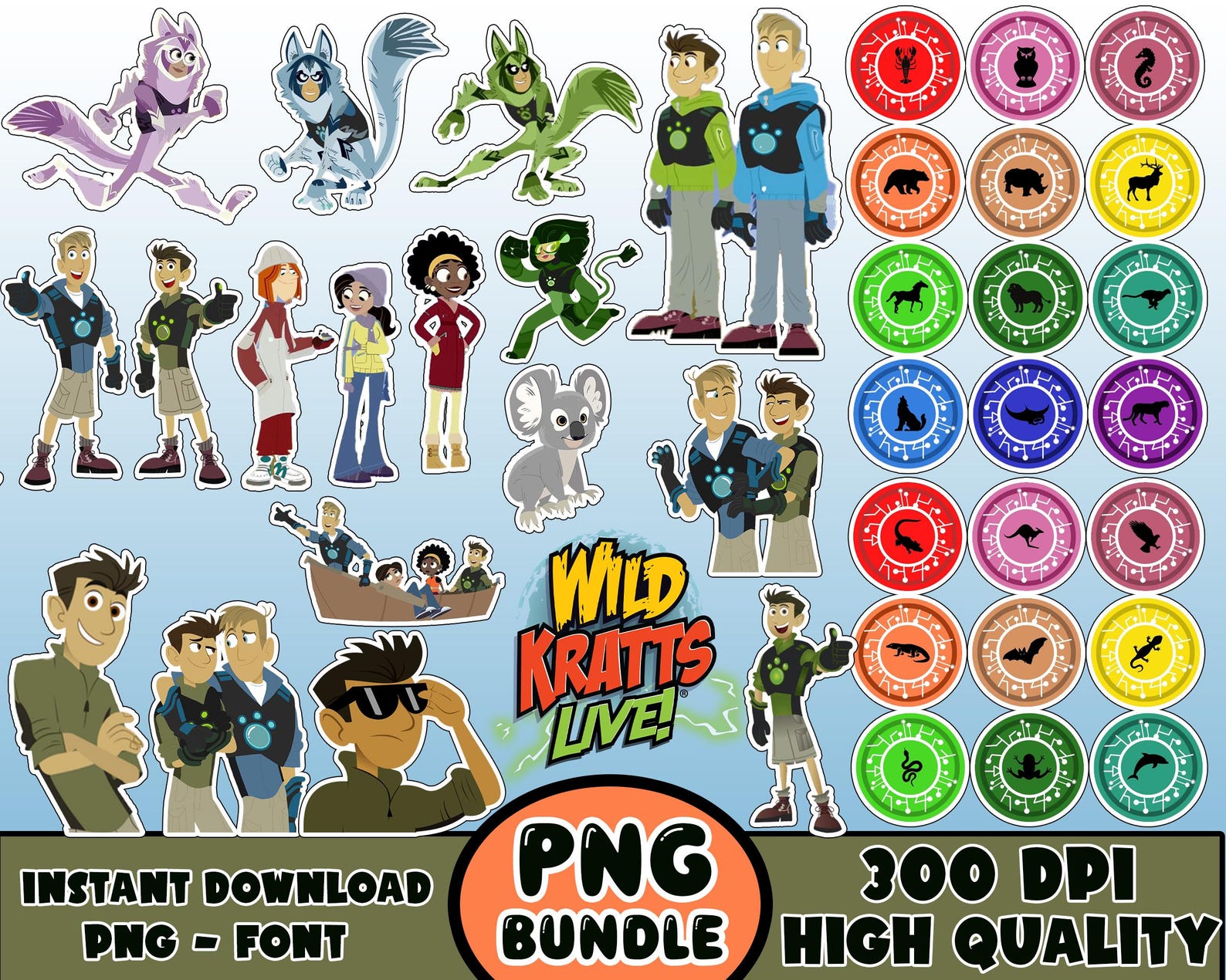 Instant Download Wild Kratts PNG Bundle - Digital File - Etsy