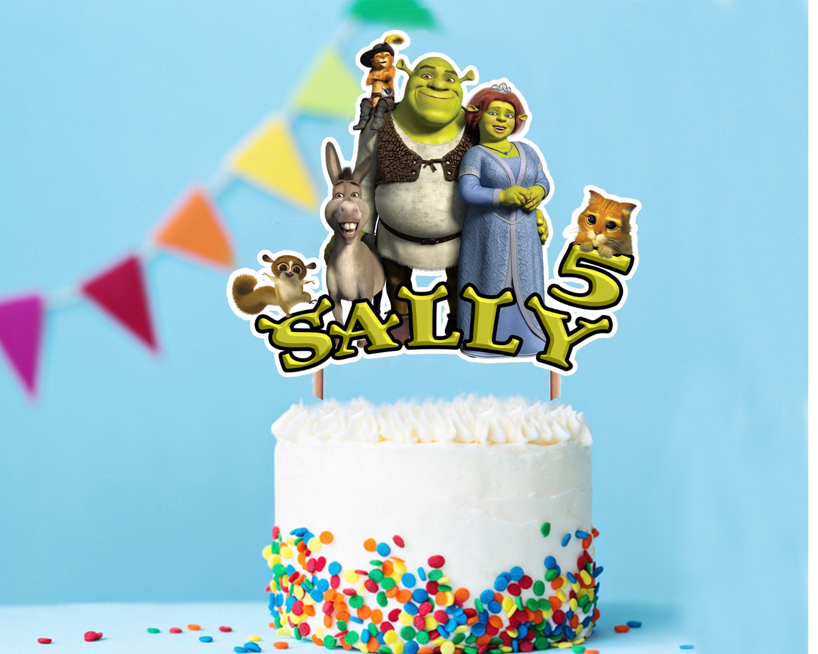 Personalized Shrek Birthday Cake Topper Digital File - Etsy