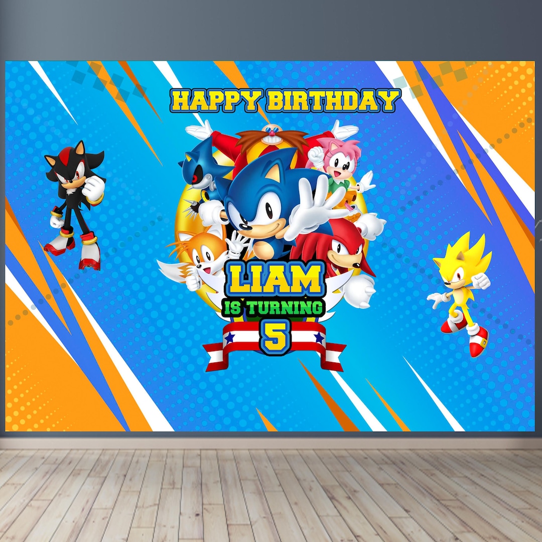Custom Sonic Themed Birthday Backdrop – Personalized Party Decor, Sonic ...