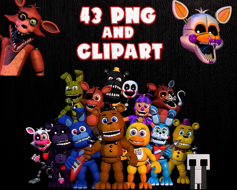 Five Nights at Freddys Instant Download Birthday PNG and Font - Digital ...