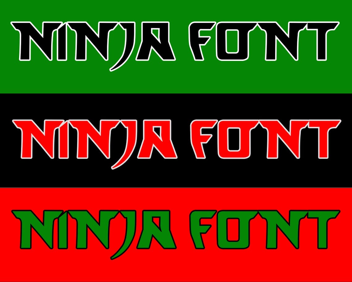 Ninja Alphabet & Number PNG Font: Birthday Party (digital File) - Etsy