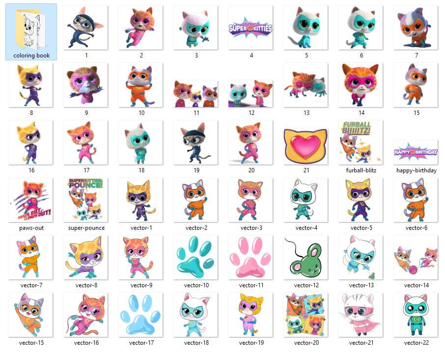 Super Kitties Instant Download Birthday PNG - SVG and Font - Digital ...