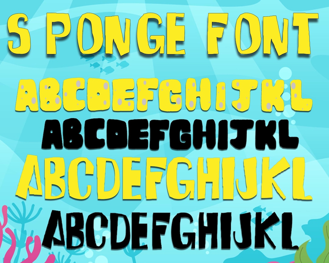 Sponge Alphabet PNG: Birthday Font, Numbers (digital File) - Etsy
