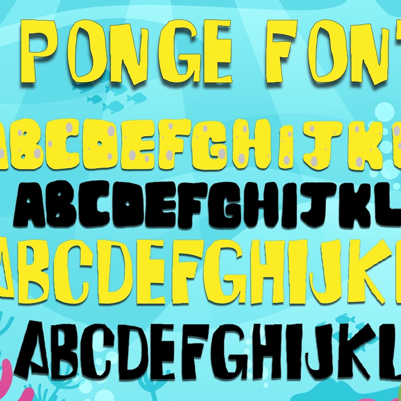 Spongebob Fonts for Canva - Etsy