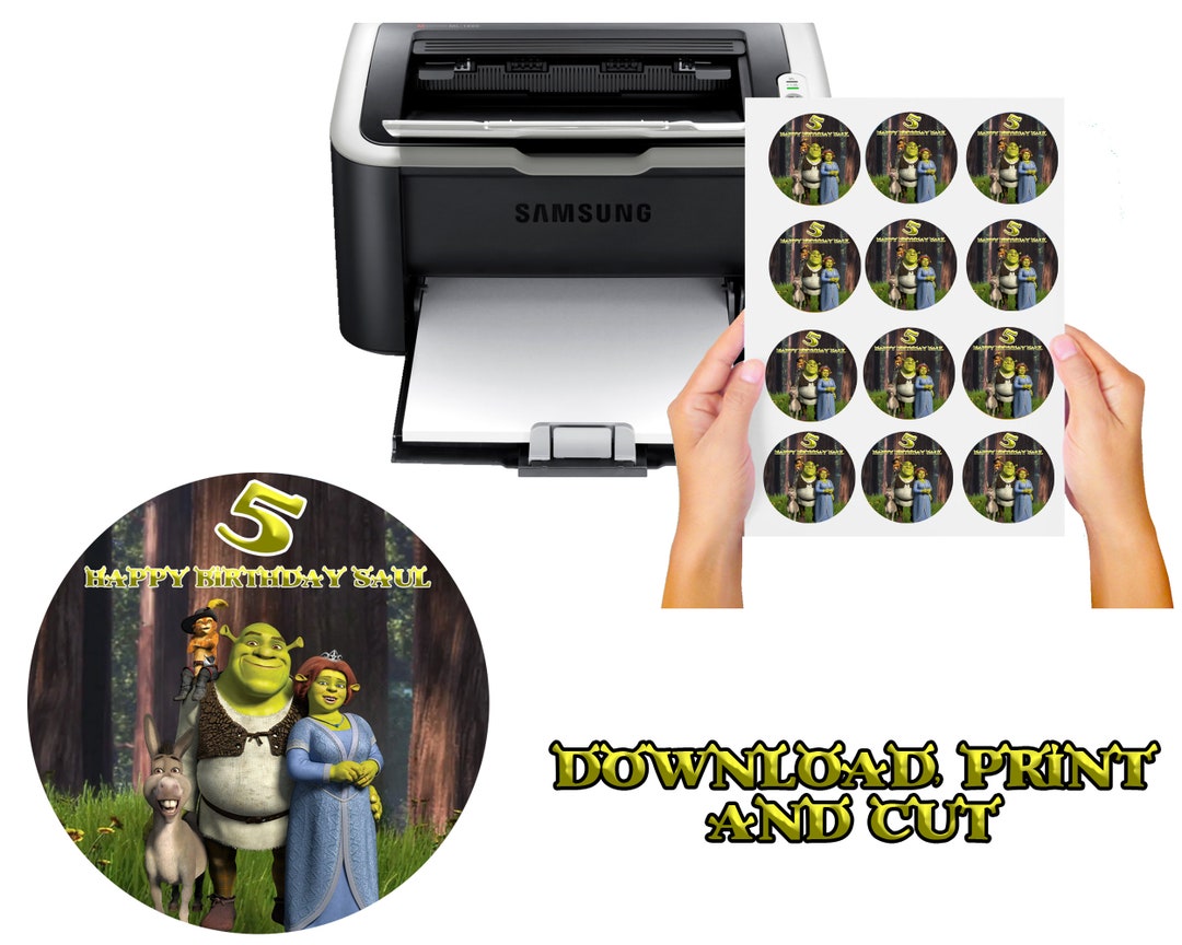 Personalized Shrek Birthday Sticker - Digital File - Etsy