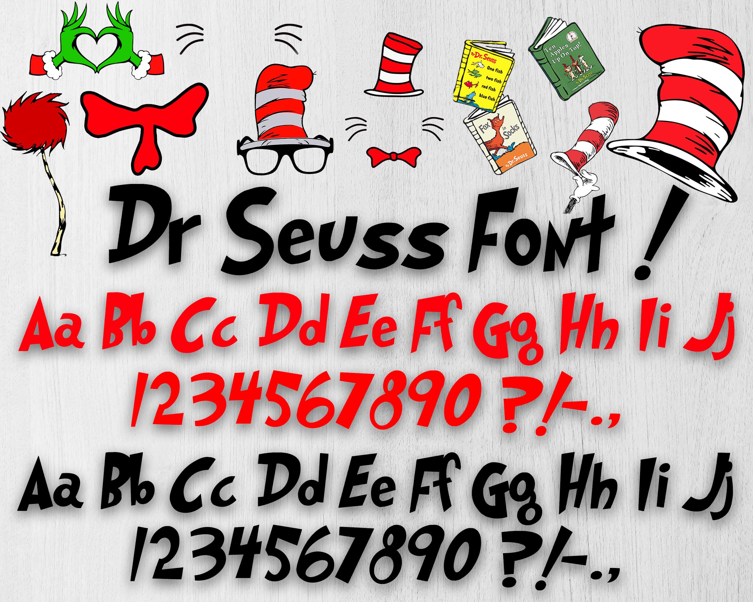 Dr Seuss Font PNG Bundle: Alphabet, Numbers, Clipart (digital File) - Etsy