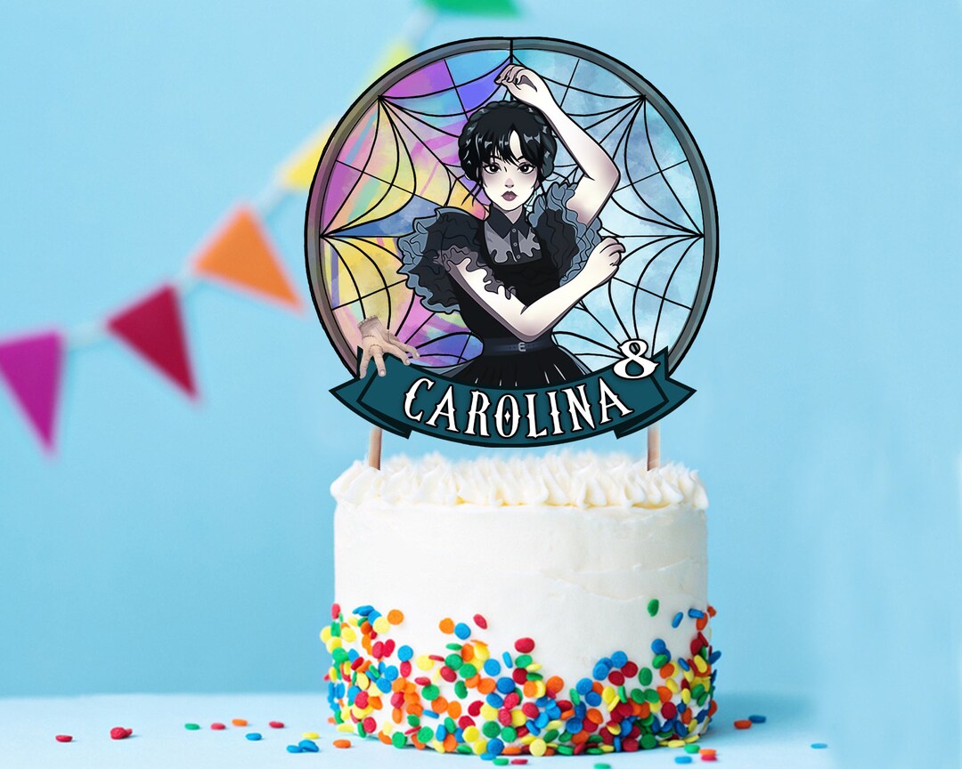 Personalized Wednesday Birthday Cake Topper - Digital File - Etsy