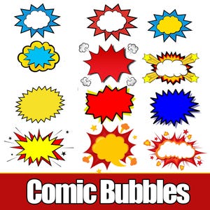 Instant Download Comic PNG Bundle, Comic PNG and Clipart, Comic ...