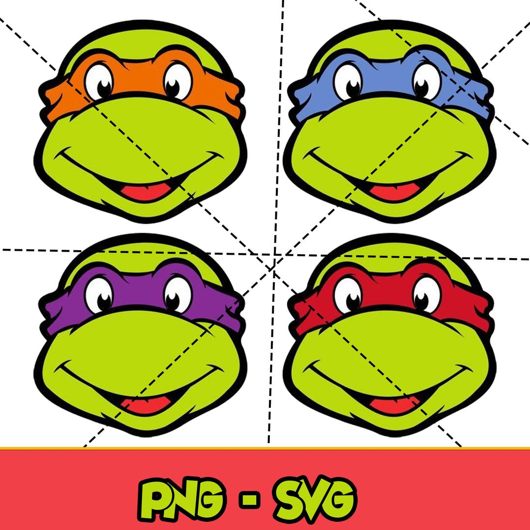 Ninja Turtles Head SVG & PNG Bundle (digital Download) - Etsy