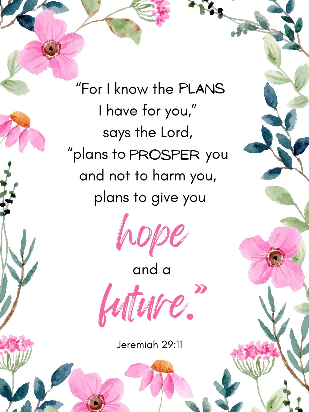 Jeremiah 29:11 Printable Poster - Etsy