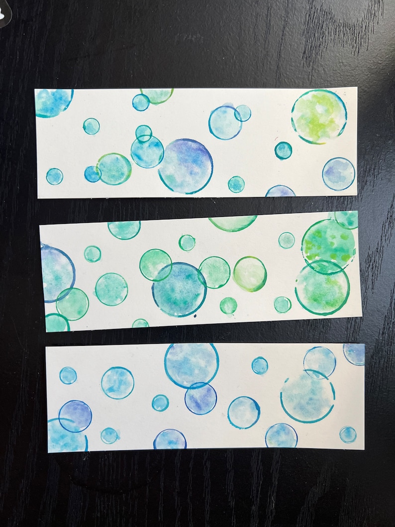 Hand Painted Watercolor Bubble Bookmarks - Etsy