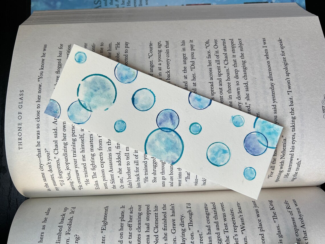 Hand Painted Watercolor Bubble Bookmarks - Etsy