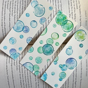 Hand Painted Watercolor Bubble Bookmarks - Etsy