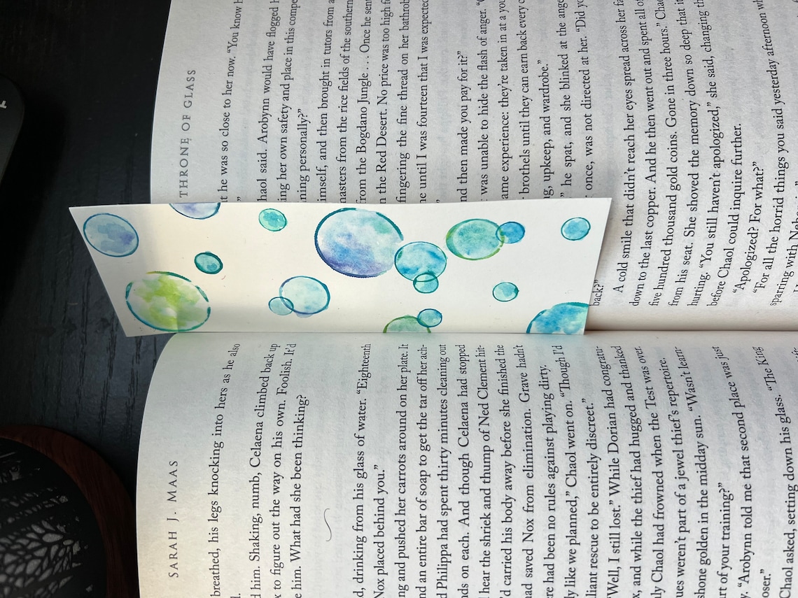 Hand Painted Watercolor Bubble Bookmarks - Etsy