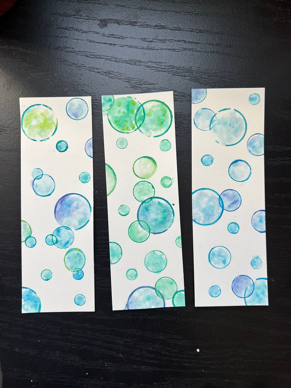 Hand Painted Watercolor Bubble Bookmarks - Etsy