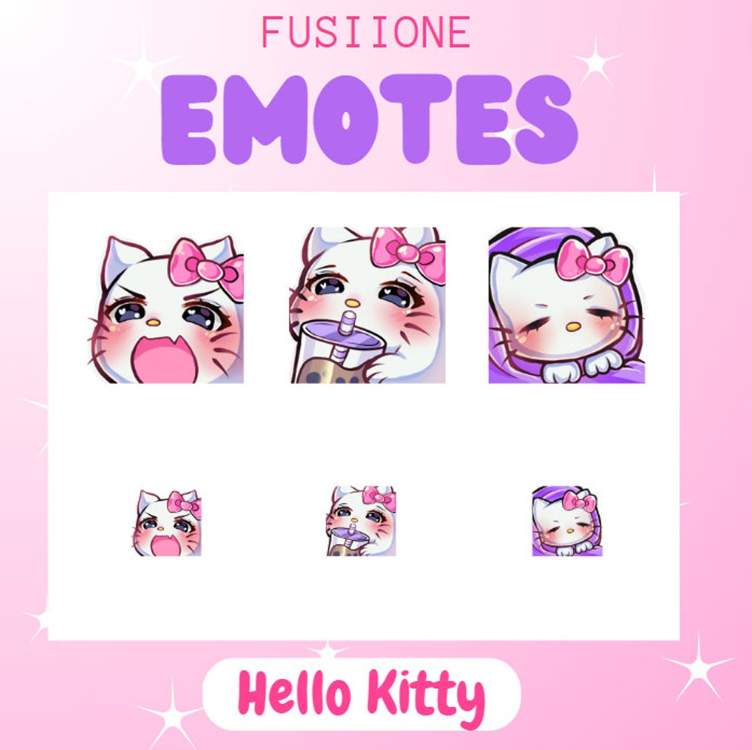 KAWAII KITTY Cozy Aesthetic Twitch Discord Emote | Pink Plush Cat ...